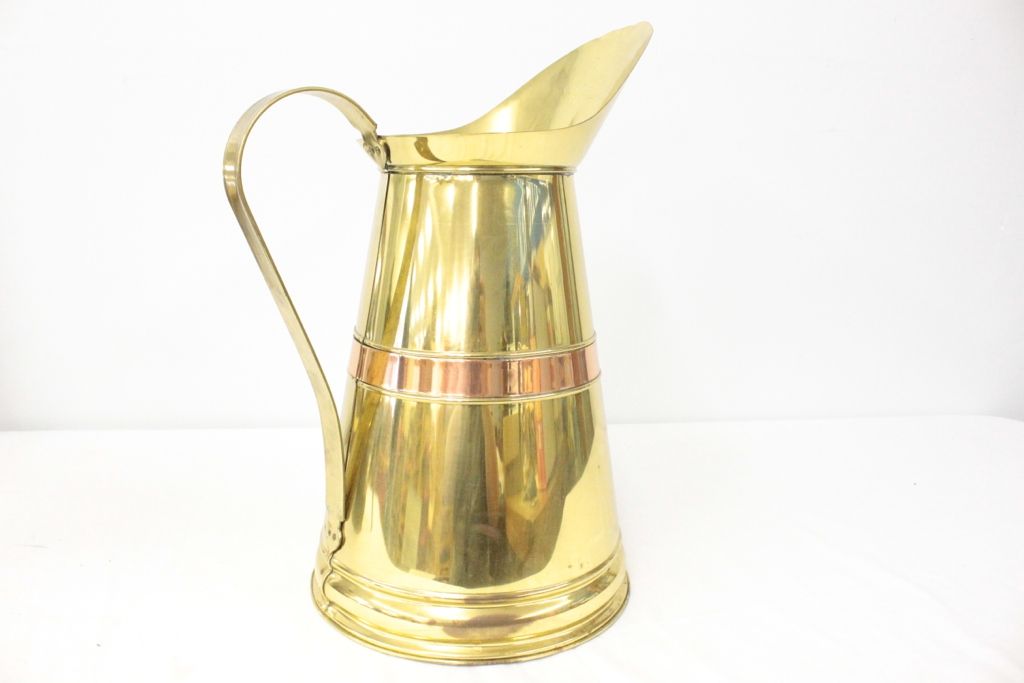 Large Brass Jug (18" high at spout 10" bottom diameter)