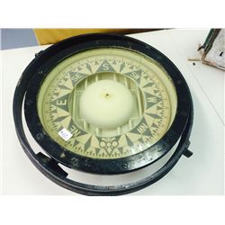 Antique Brass (England) Binnacle Compass (diameter 8" plus ring)
