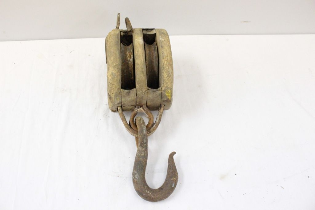 Antique Wood Pulley Block