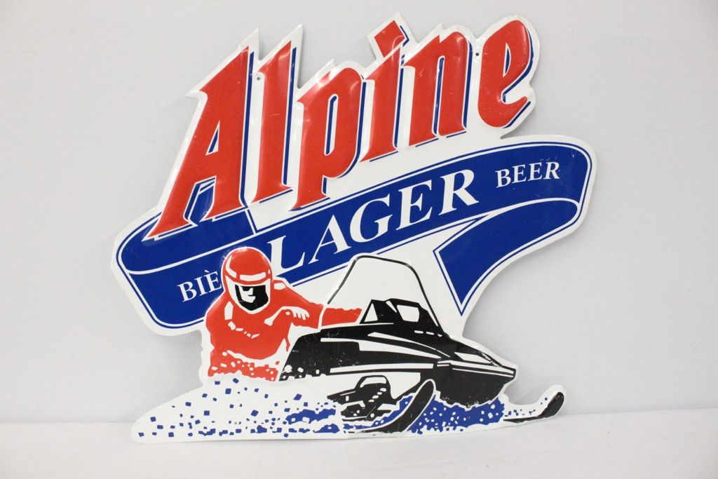 Metal Alpine Lager Beer Advertising Sign