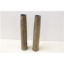 2 Vintage Copper Artillery Shell Casings (12" long)