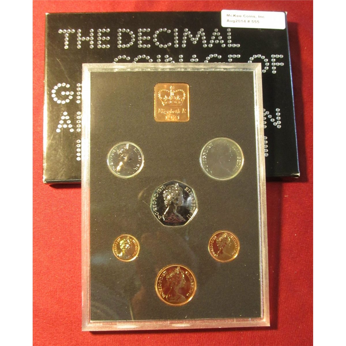 555. 1971 "The Decimal Coinage of Great Britain & Northern Ireland" Proof Set. In original holder as