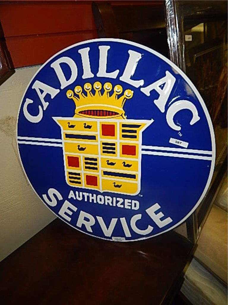 METAL ADVERTISING SIGN - CADILLAC SERVICE