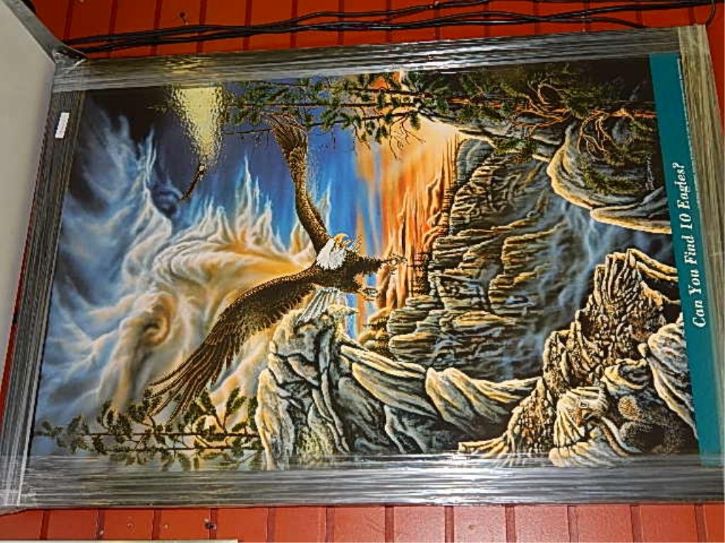FRAMED PRINT - FIND 10 HIDDEN EAGLES IN THE ART ON BOARD