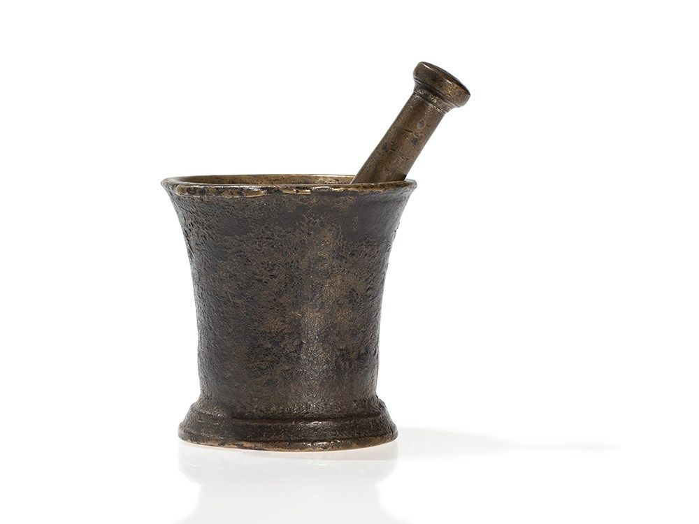 Conical Shaped Bronze Mortar and Pestle, Middle East, 18th C