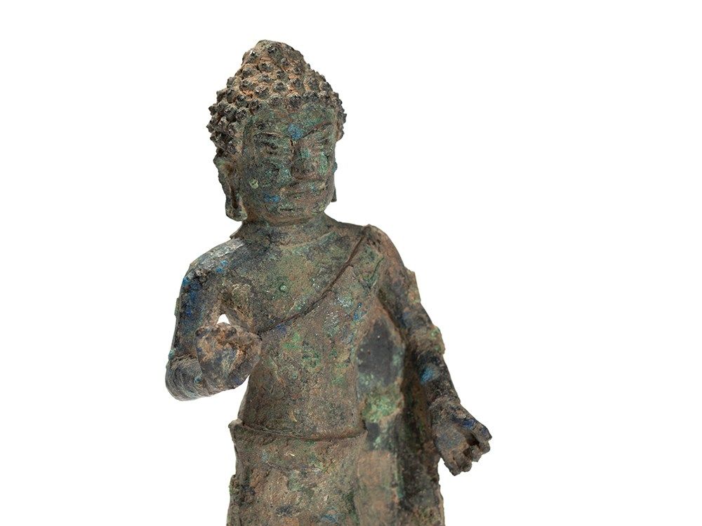 Dvaravati Mon Bronze Buddha in Samabhanga, Thailand, 8-11th C