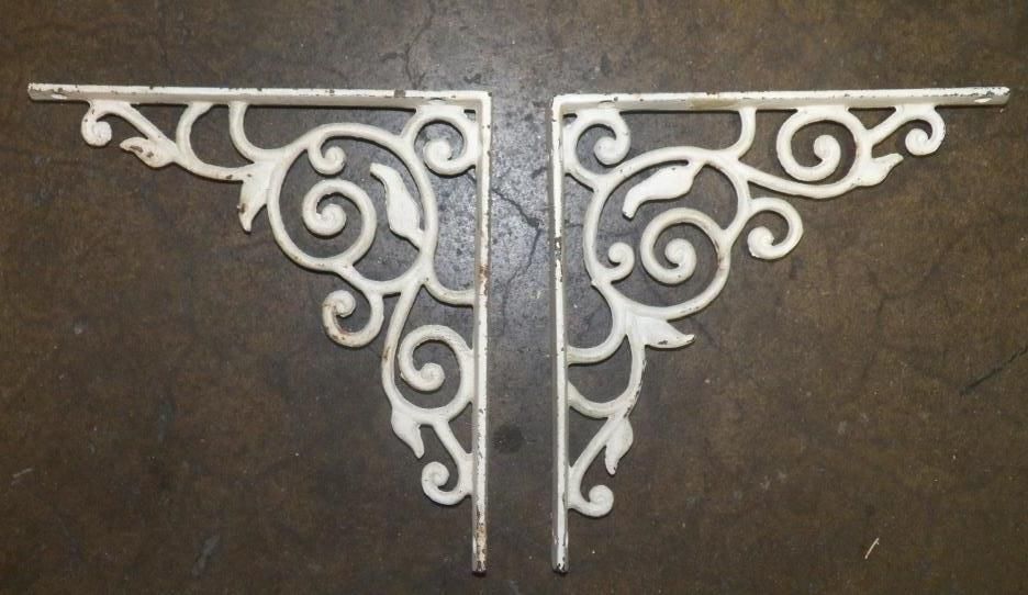2-Cast Iron Corner Brackets Cast Iron Corner Bracket Pair Pontalba ...