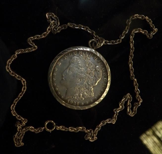1921 Morgan Silver Dollar Necklace Morgan Silver Dollar in Sterling ...