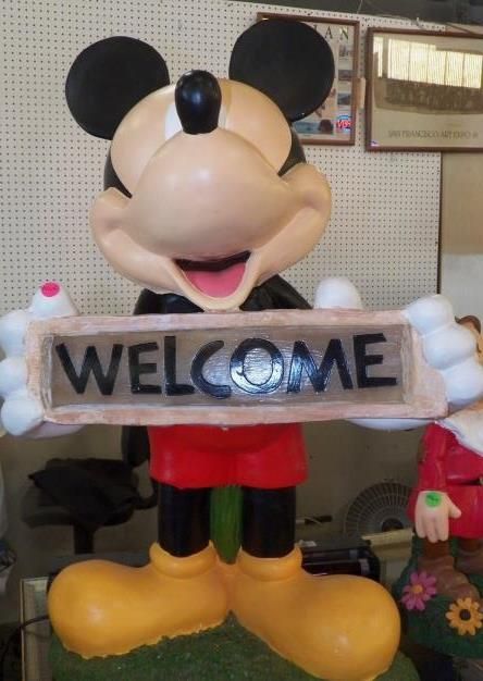Mickey Mouse Welcome Statue Solar Light Up Mickey Mouse Welcome Sign ...