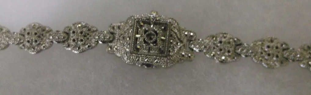 Ladies Marcasite Evening Watch Collezier Quartz Japan Movement ...