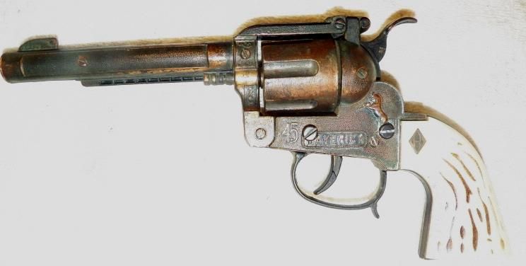 Maverick Copper 45 Cap Gun Vintage Hubley Halco Copper Maverick 45 Toy ...