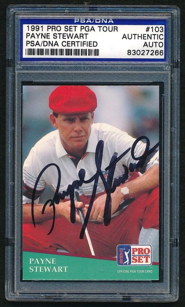 Payne Stewart Signed 1991 Pro Set #103 Golf Card (PSA Encapsulated)