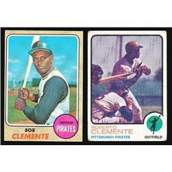 Lot of (2) Roberto Clemente Topps Baseball Cards With 1968 #150 & 1973 #50