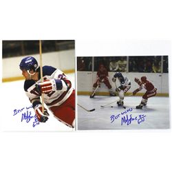 Lot of (2) Mike Eruzione Signed Team USA 8x10 Photos Inscribed "Best ...