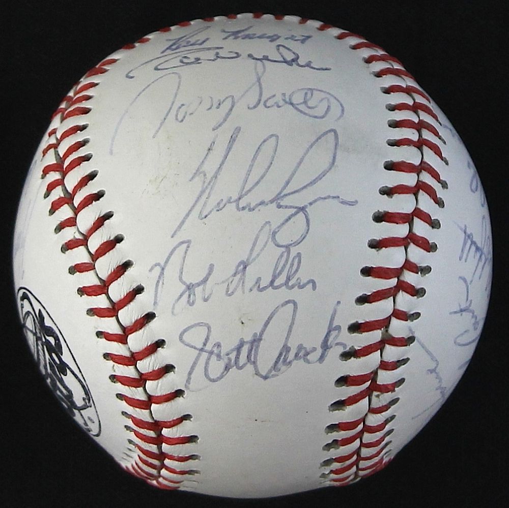 1981 Astros Team-Signed Logo Baseball Signed by (23) with Nolan Ryan ...