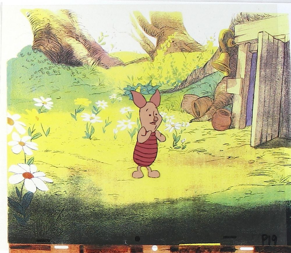 Piglet Original Winnie the Pooh Walt Disney Hand-Painted Animation Cel ...