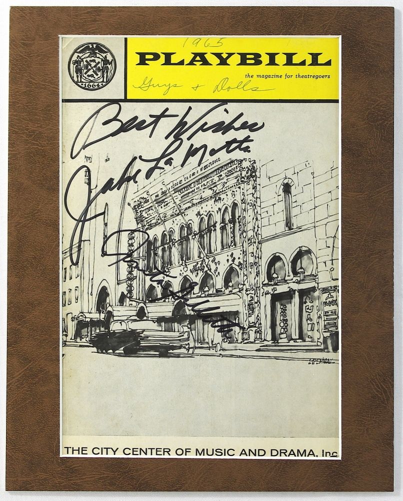 Jake LaMotta & Anita Gillette Signed Matted 1965 Playbill Magazine ...