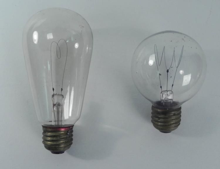 Lot of 2 Antique Loop Filament Working Light Bulbs