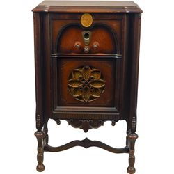 Airline Floor Console w/Borg Electric Jeweled Clock.