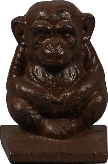 Solid Cast Iron Chimpanzee Door Stop or Bookend.