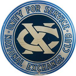 National Exchange Club Metal Sign.
