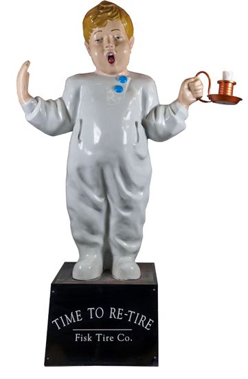 Very Large Fisk Tire Co. Sleepy Little Boy Figural.