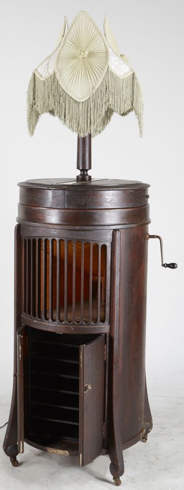 Modernola Round Phonograph Floor Console w/Lamp.