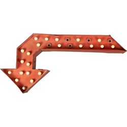 Red Metal Light-Up Flashing Arrow Directional Sign.