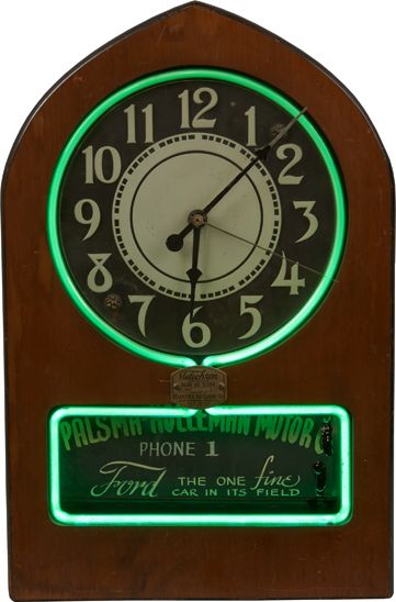 Telechron Light-Up Neon Advertising Clock.