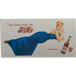 Pepsi Cola Pin Up Girl Cardboard Advertisement Sign.