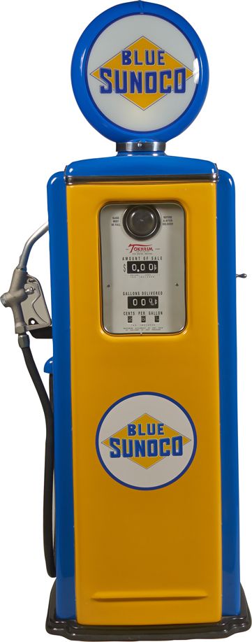 Blue Sunoco Gas Pump w/Light-Up Globe.
