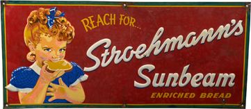 Stroehmann’s Sunbeam Enriched Bread Embossed Sign.