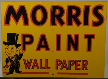 Morris Paint Wall Paper Double-Sided Porcelain Sign.
