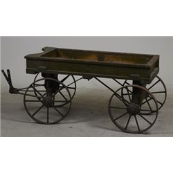 Early Wood & Steel 4-Wheel Coaster Wagon.