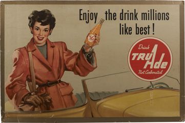 Tru Ade Cardboard Advertising Sign.