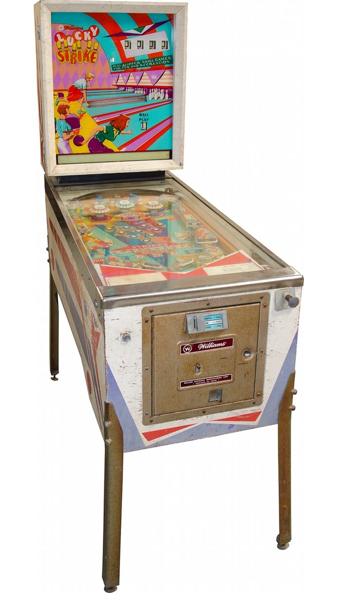 25, 10, & 5 Cent Williams Lucky Strike Pinball Arcade.