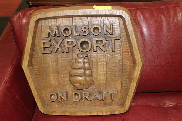 MOLSON EXPORT ON DRAFT BEER SIGN