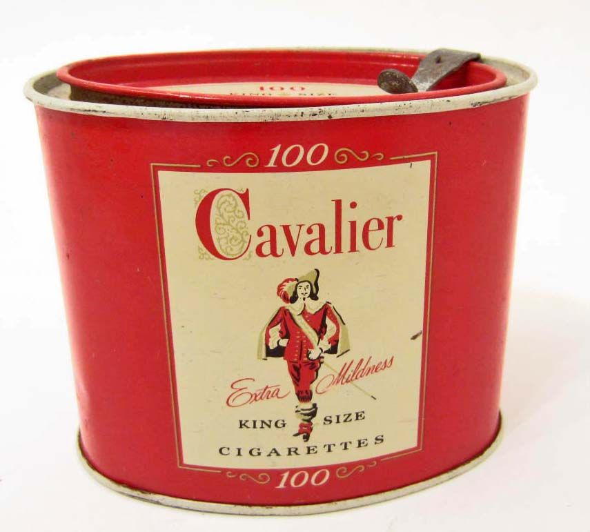 VINTAGE CAVALIER CIGARETTE TOBACCO ADVERTISING TIN