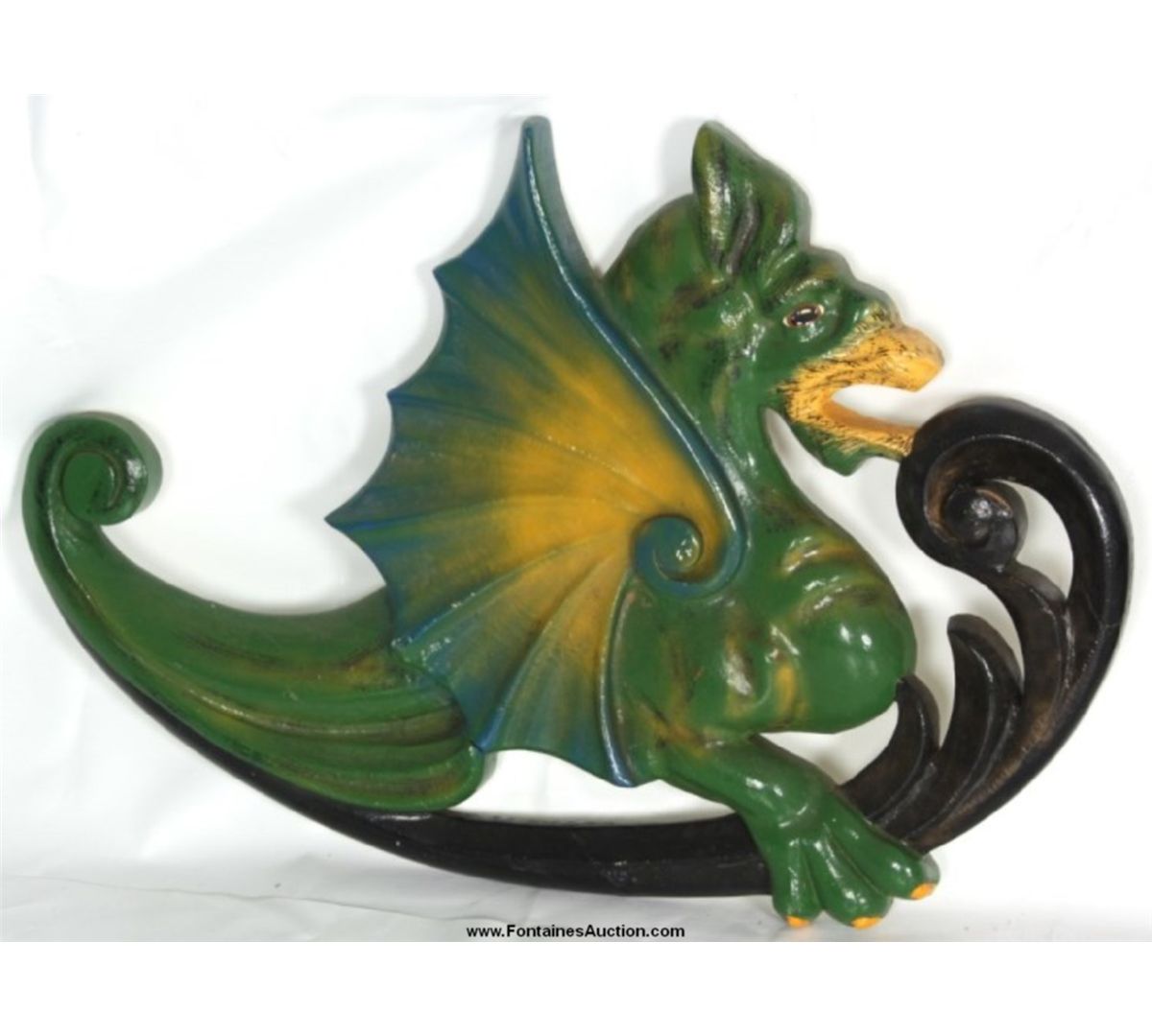 Figural Wood Carved Griffin Carousel Plaques