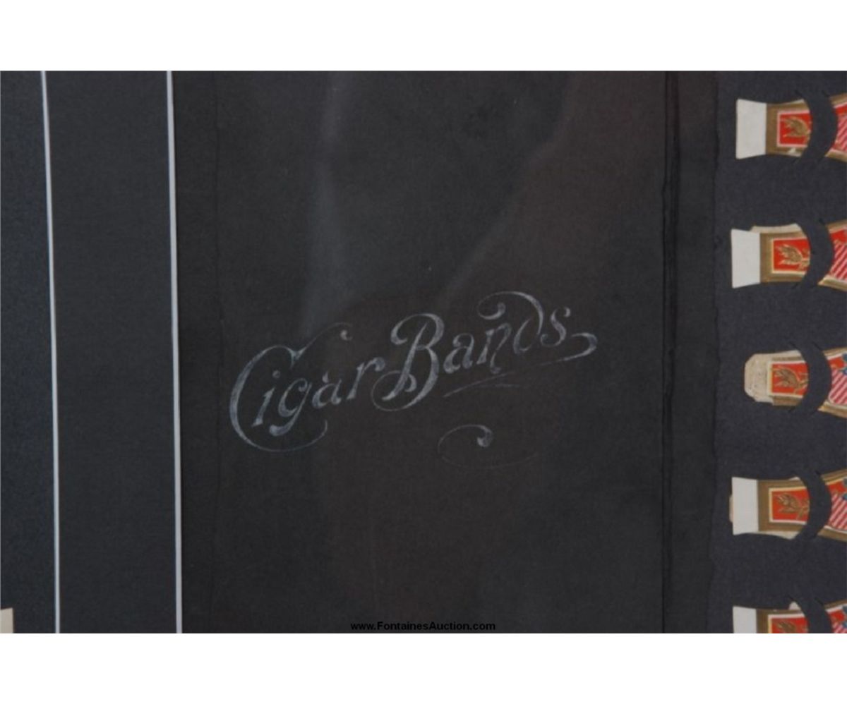 Framed Salesman Sample Cigar Bands Book