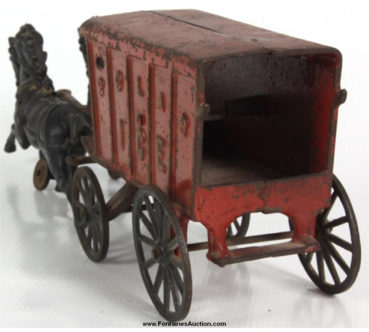 Cast Iron Polar Ice Horse Drawn Wagon