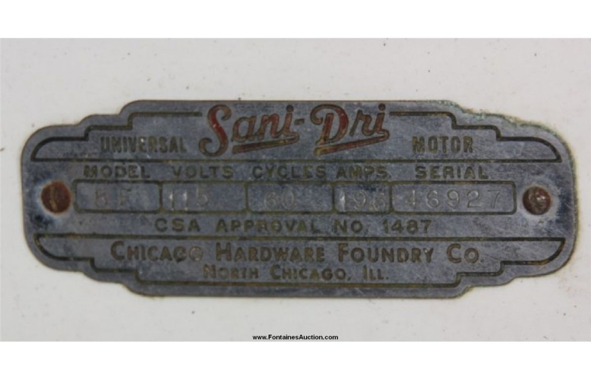 Sani-Dri Vintage Restroom Hand Dryer