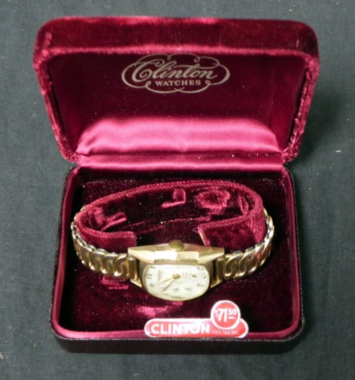 Old Original Clinton Watch 17 Jewels Original Box