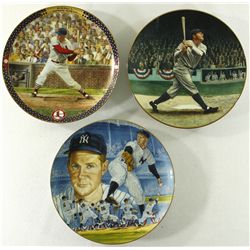 Lot of (3) LE Collector Plates With Babe Ruth, Whitey Ford, & Stan Musial