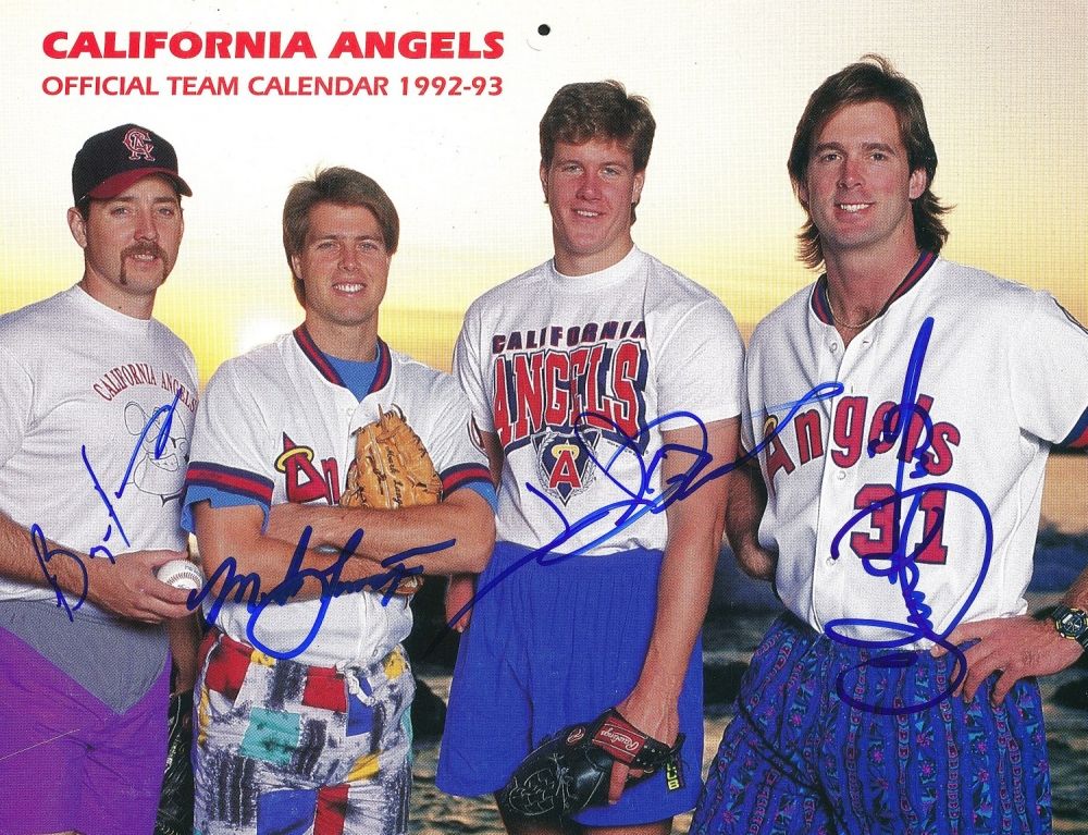 1992 Angels Signed 8x10 Photo With Chuck Finley, Jim Abbot, Mark ...