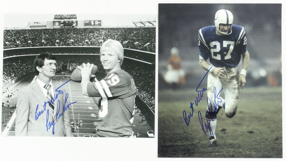 Lot of (2) Ray Perkins Signed Colts 8x10 Photo Inscribed "Best Wishes ...