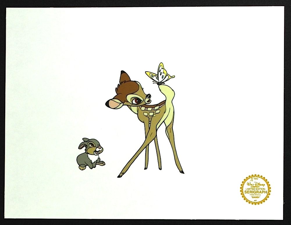 Bambi & Thumper Walt Disney Limited Edition Animation Serigraph Cel