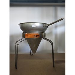 Vintage cone strainer with stand