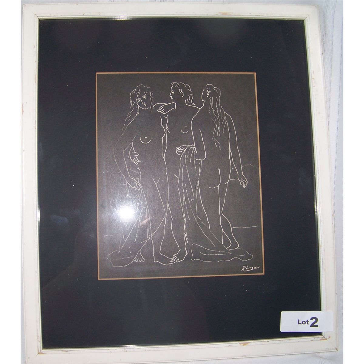 PABLO PICASSO FRAMED LITHOGRAPH "THE THREE GRACES" FRAMED