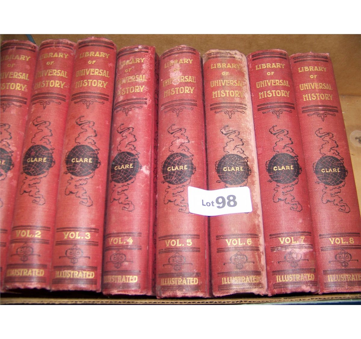LIBRARY OF UNIVERSAL HISTORY, VINTAGE HISTORY BOOKS, VOL. 1-8